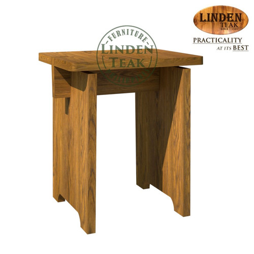 Handcrafted Solid Teak Wood FP Rectangular Block Stool | Linden Teak ...
