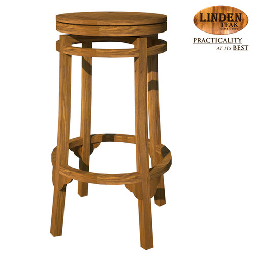 Handcrafted Solid Teak Wood Fixed Round Bar Chair | Main