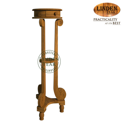Handcrafted Solid Teak Wood Round Accent Stand Furniture | Main