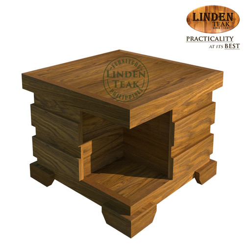 Handcrafted Solid Teak Wood Cube Sofa Side Table Furniture | Linden ...
