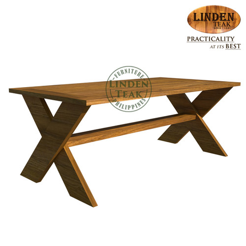 Handcrafted Solid Teak Wood Cross Slotted Sofa Center Table Furniture ...