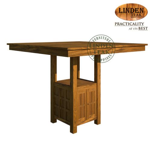 Handcrafted Solid Teak Wood Square Bar Table Furniture | Linden Teak ...