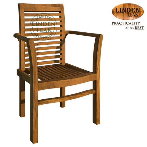 Handcrafted Solid Teak Wood GT Stackable Chair Furniture with Arm ...