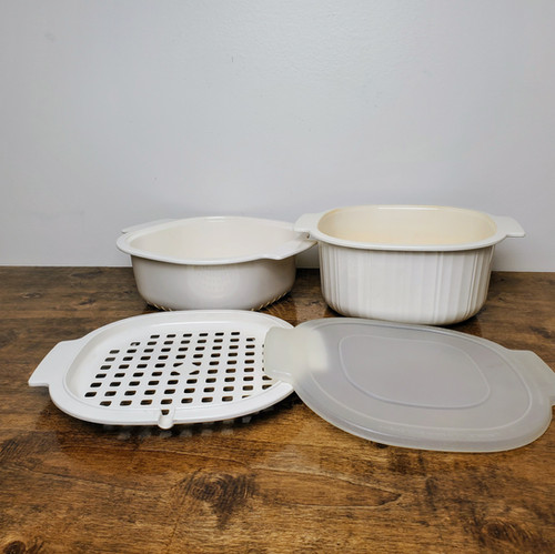 RUBBERMAID Plastic Microwave Convection Oven Cookware Set 3 Qt Strainer ...