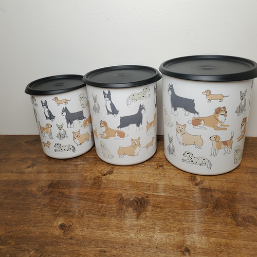 Tupperware TupperPets One Touch Canister Set Dogs 3 Piece | Tupperware ...
