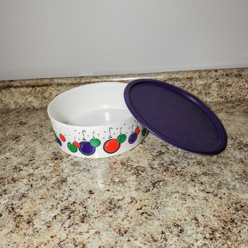 TUPPERWARE #3421 Food Storage One Touch Balloon Cookie Canister Purple ...