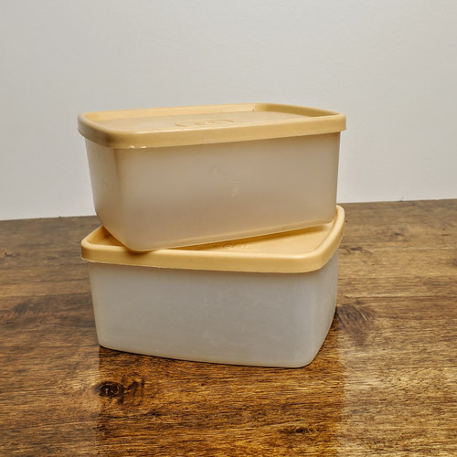 Vintage Tupperware Sheer Square Rounds Freezer Container 311 Lot of 2 ...