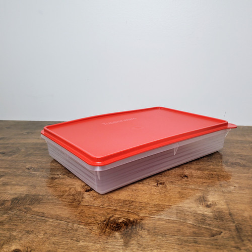 Tupperware Cold Cut Keeper 5346 Snack-Stor Cherry Red 12x9 NEW Deli ...