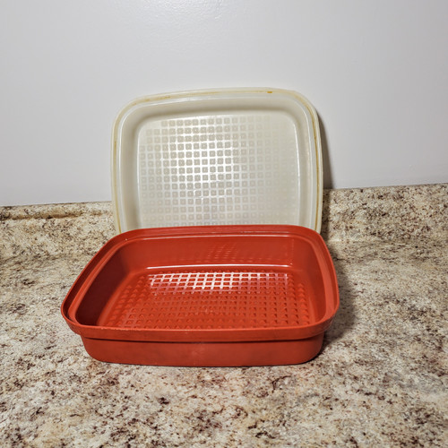 Tupperware Marinade Container Meat Tenderizer Paprika Red Lid Sheer ...