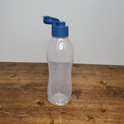 New Tupperware Eco Water Bottle 25oz 750ml Flip Top 9092 Clear Blue ...
