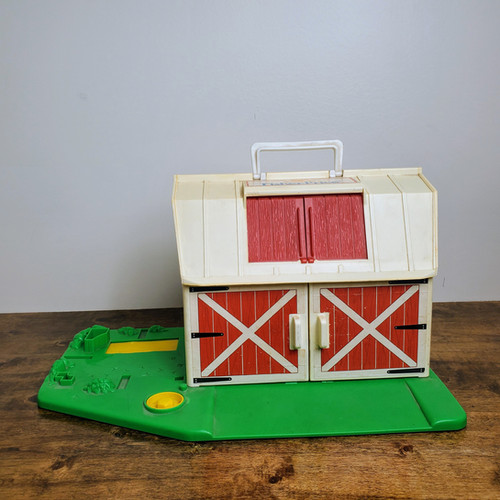 Vintage FisherPrice Little People Farm #2555 Barn Only w/ Working Moo ...