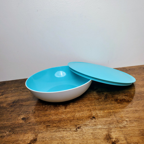 Tupperware Allegra Radiance Serving 6 Cup Bowl White Blue #6215 ...