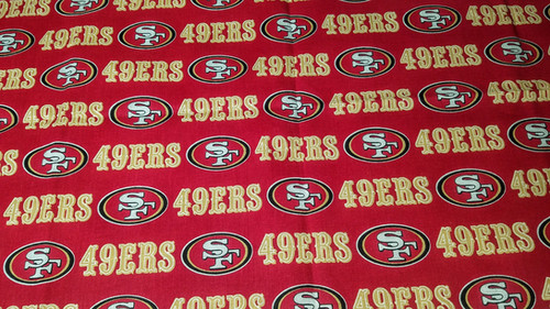 NFL Football Cotton San Francisco 49ers Fabric In Red 13" x 60 ...