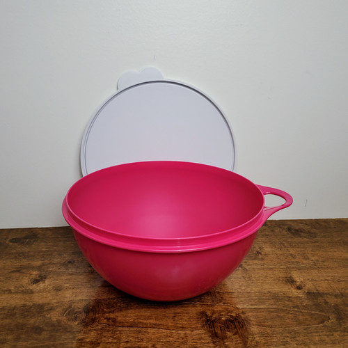 Tupperware 19 Cup Thatsa Mixing Storage Bowl #7438 Rose with Lid NEW ...