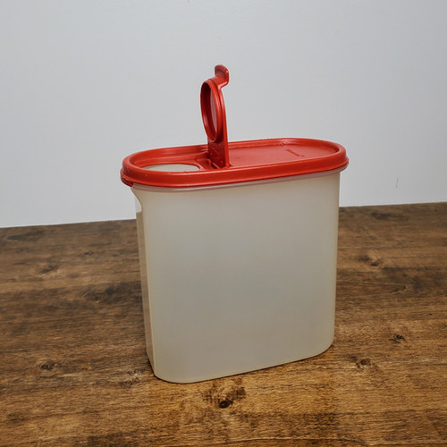 Tupperware Modular Mates #3 1613 Oval 7.25 Cup Red Flip Top Lid ...