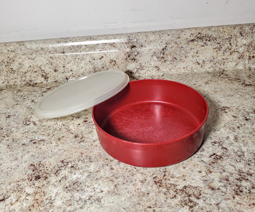 Vintage TUPPERWARE Wonder Bowl 1405 with Sheer Lid Burgundy Red ...