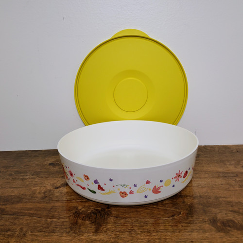 TUPPERWARE NEW illumina Bowl Bowls 10” X 3” Yellow Seal Color White ...
