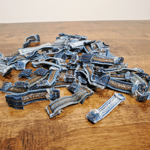 Reclaimed Recycled Denim Belt Loops, Set of 50 | Tupperware Re-Use-It