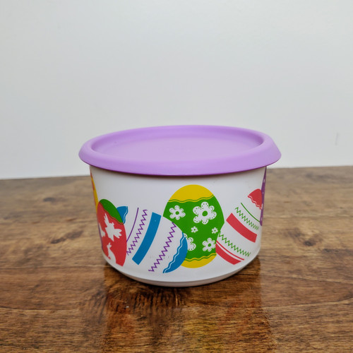 Tupperware Small One Touch Easter Egg Canister 2 cup / 575ml Lilac Seal ...