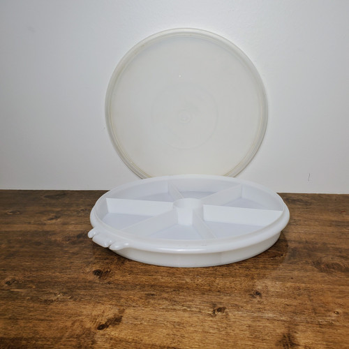 Tupperware 405 White Divided Party Susan Vegetable Relish Serving Tray ...