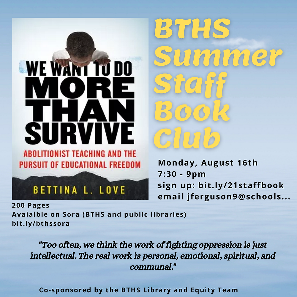 Summer Staff Book Club
