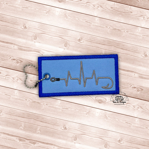 Fishing Hook Heartbeat Soft Bag Tag- DIGITAL DOWNLOAD | Van Go Designs