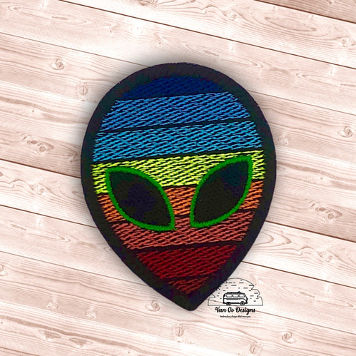 Retro Alien Head Patch- DIGITAL DOWNLOAD | Van Go Designs