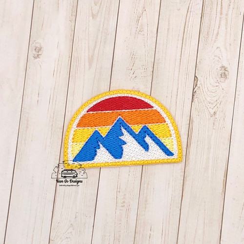 Retro Mountain Sunset Patch- DIGITAL DOWNLOAD | Van Go Designs