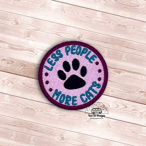 Less People More Cats Patch- DIGITAL DOWNLOAD | Van Go Designs
