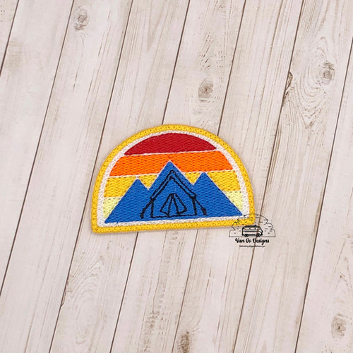 Retro Mountain Sunset Tent Patch- DIGITAL DOWNLOAD | Van Go Designs