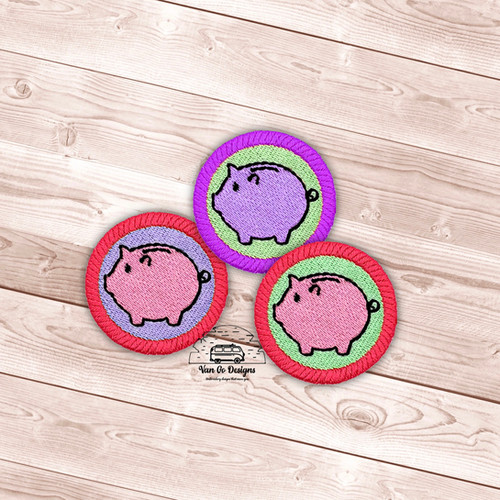 Peewee Piggy Bank Patch- DIGITAL DOWNLOAD | Van Go Designs