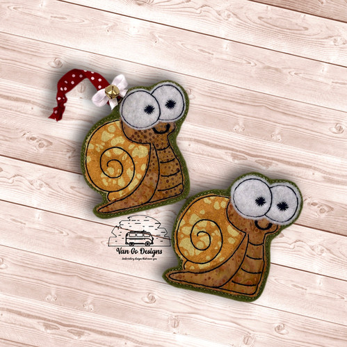 Snail Raw Edge Applique Ornament Set- DIGITAL DOWNLOAD | Van Go Designs