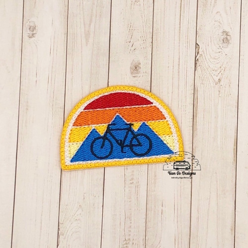 Retro Mountain Sunset Bike Patch- DIGITAL DOWNLOAD | Van Go Designs
