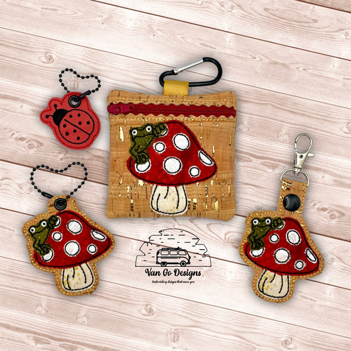 Raw Edge Applique Frog Toadstool Bundle- DIGITAL DOWNLOAD | Van Go Designs