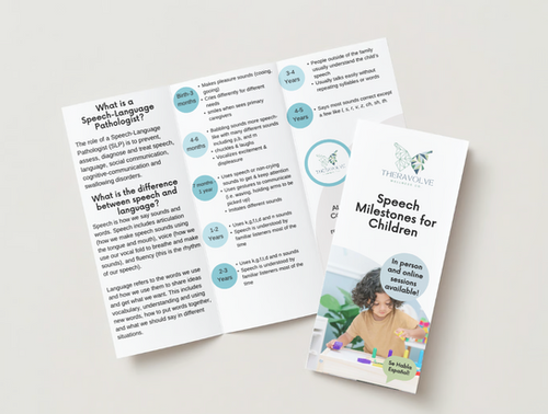 Speech Milestones Brochure- English | TheraVolve Wellness