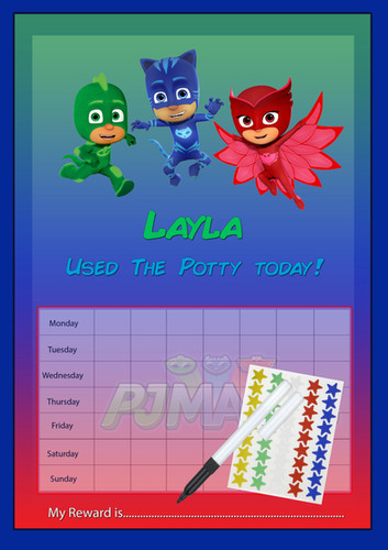 PJ Masks Potty Training Reward Chart | Easy Peasy Party
