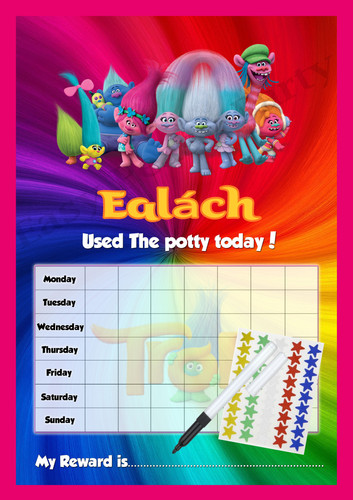 Trolls Potty Training Reward Chart | Easy Peasy Party