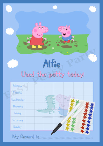 George Pig Potty Training Reward Chart | Easy Peasy Party