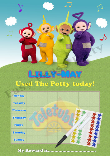 Teletubbies Potty Training Reward Chart | Easy Peasy Party