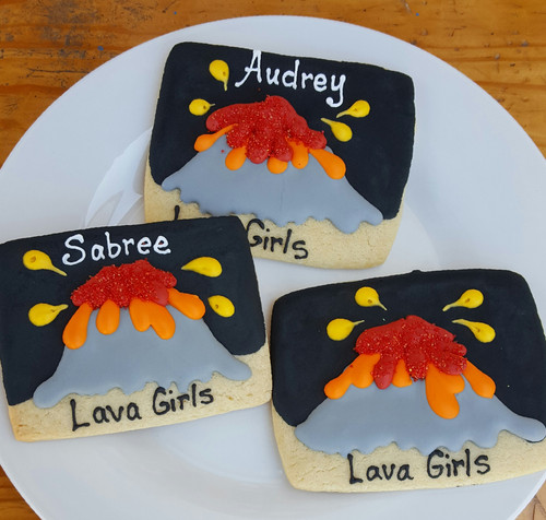 Custom volcano cookies | Sunflower Baking
