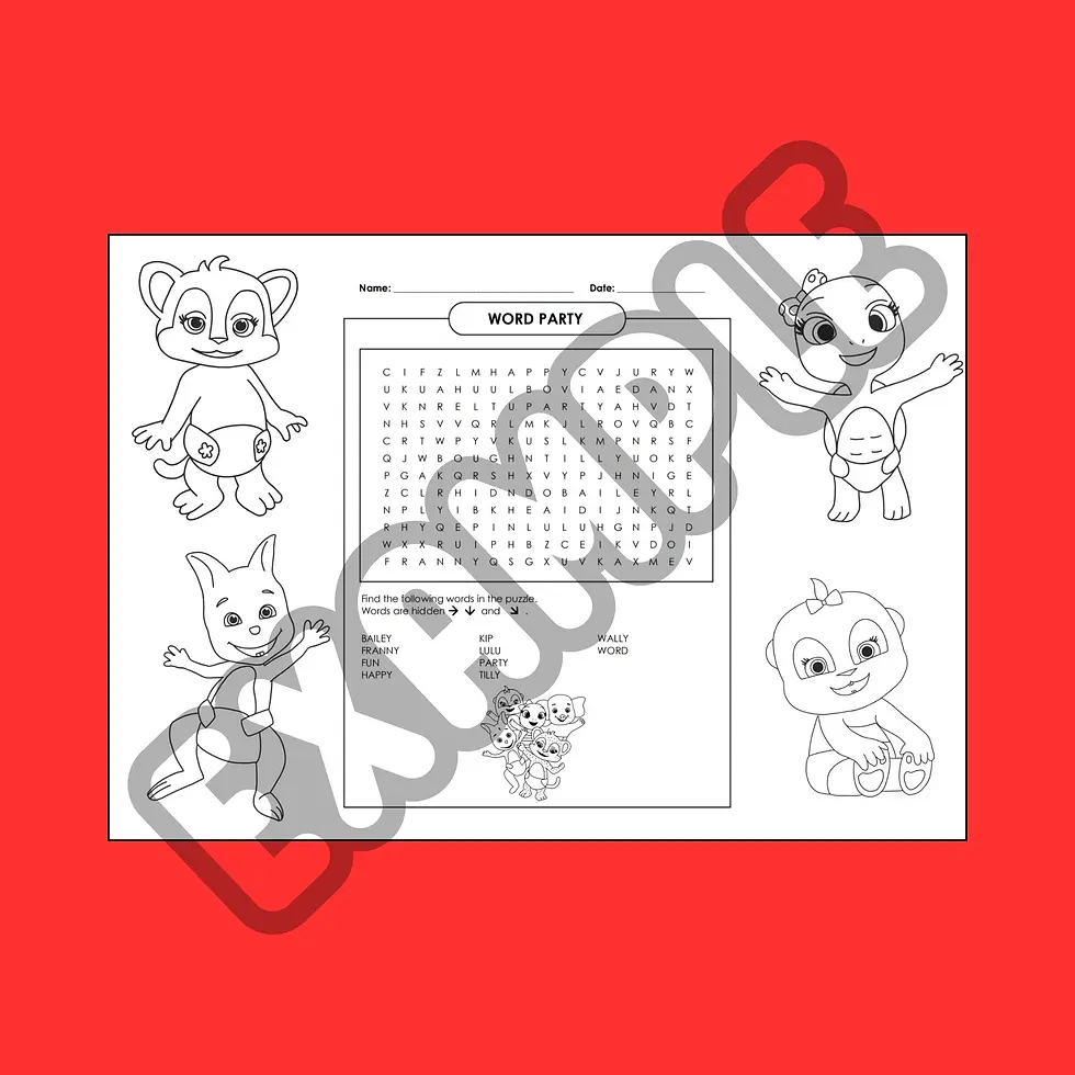 word party coloring pages