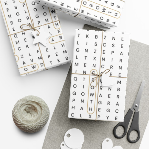 Crossword puzzle wrapping paper, Word search wrapping paper, Puzzle ...
