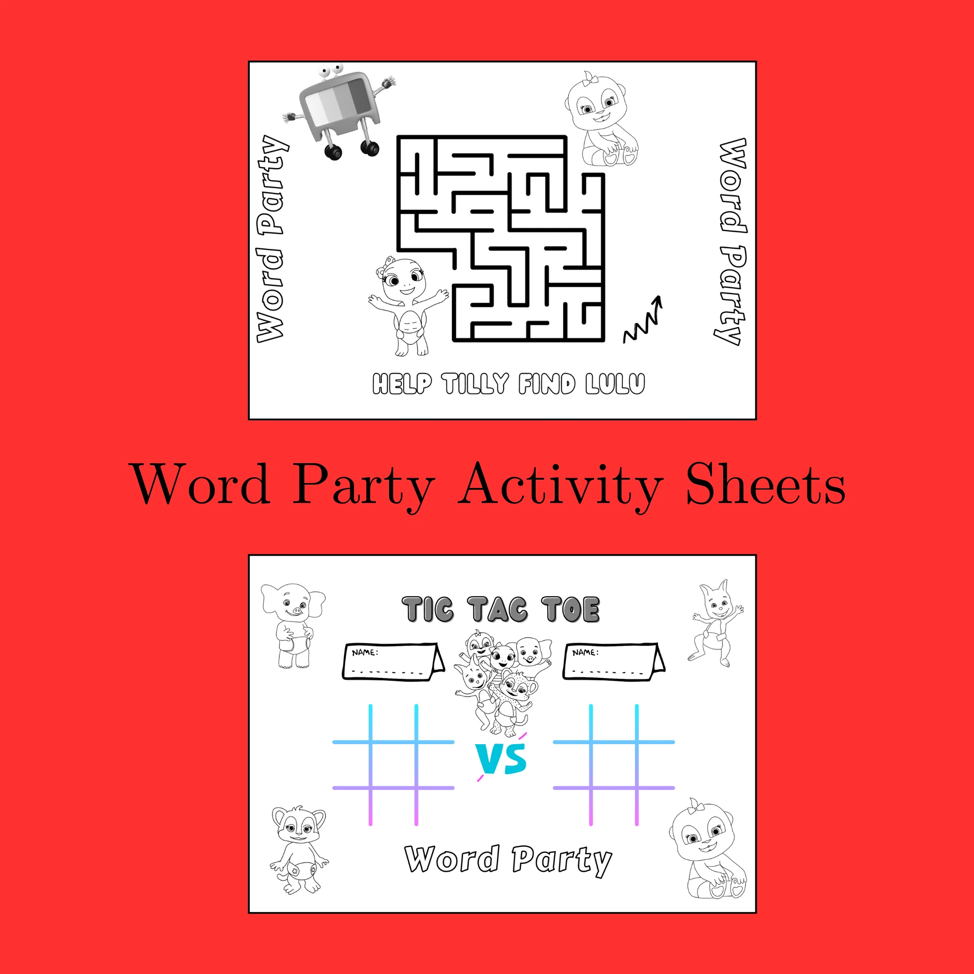 Word Party Activity Sheets | Colormesmore