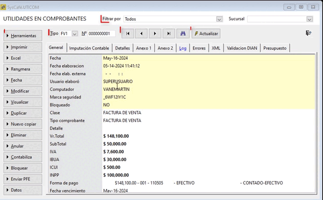 Utilidades Comprobantes