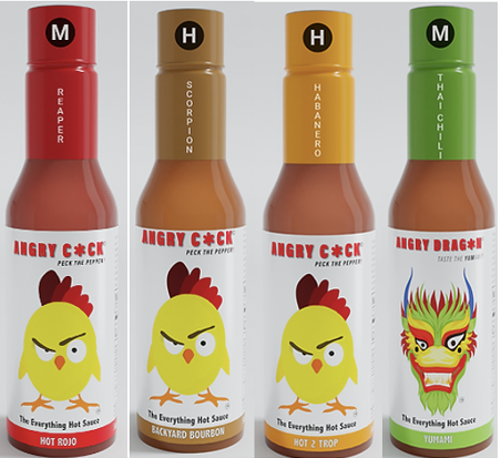 ANGRY C*CK Variety Gift Pack (4 Medium Heat) | Angryhotsauces