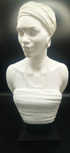 African Woman 3D Printed Silk Sculpture | ClawaBear
