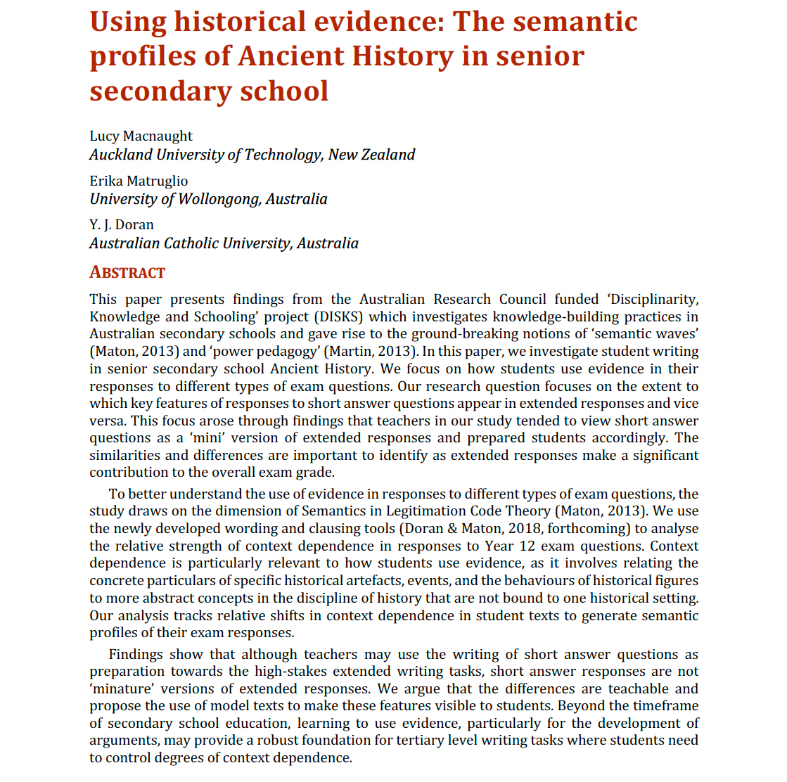 Historical Encounters 10.106 - Using historical evidence: The semantic ...