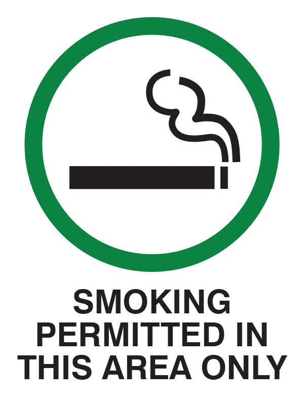 Smoking Permitted in This Area Only | Health and Safety