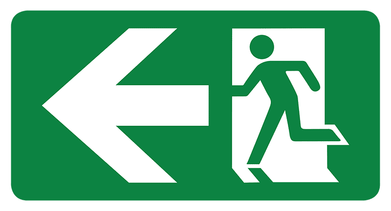 Exit Icon Arrow Left | Health and Safety