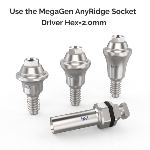 MegaGen AnyRidge Compatible Straight Multi Unit Base Height=1.5/2.5/3.5 ...